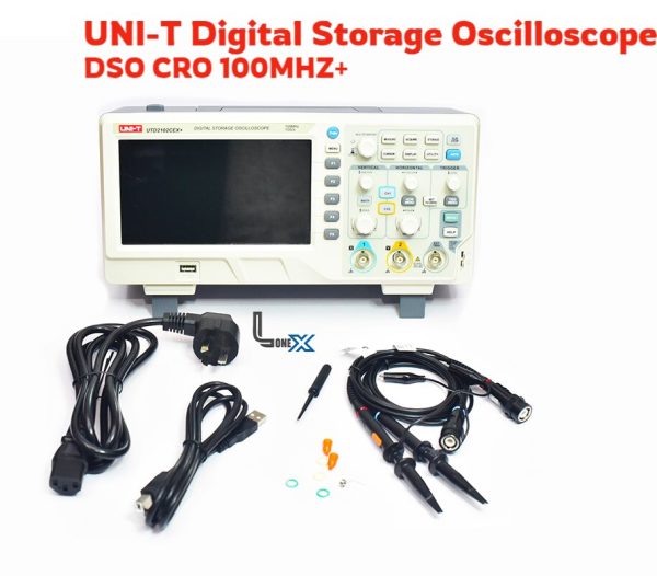 UNI-T UTD2102CEX+ Digital Storage Oscilloscope DSO CRO 100MHz+ with 2 Channel – Lonex