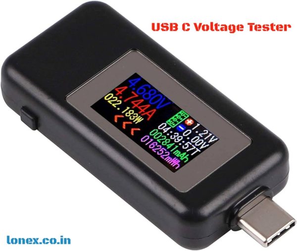 Type-C USB Tester USB Power Meter, USB C Voltage Tester Multimeter 0-5A ...