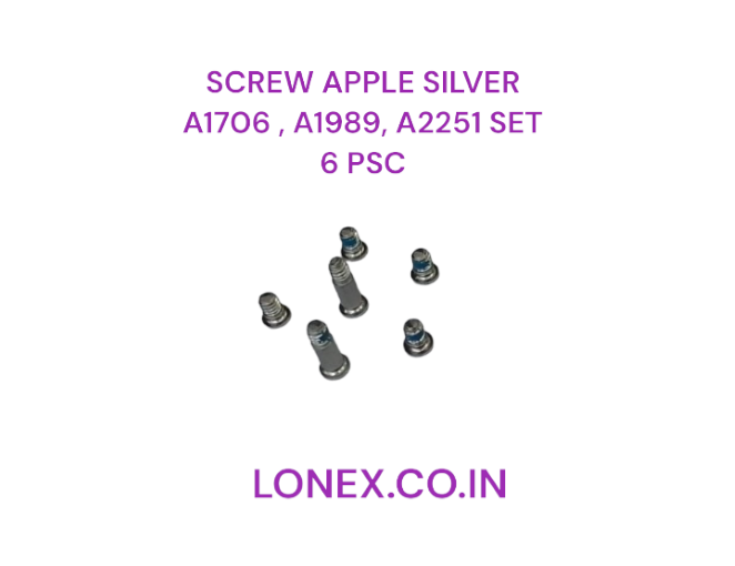 SCREW APPLE SILVER A1706 A1989 A2251 SET 6 PSC – Lonex